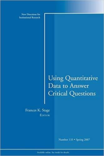 Using Quantitative Data to Answer Critical Questions: New Directions ...
