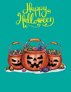 happy halloween: Sketchbook halloween pumpkins and candies green gray ...