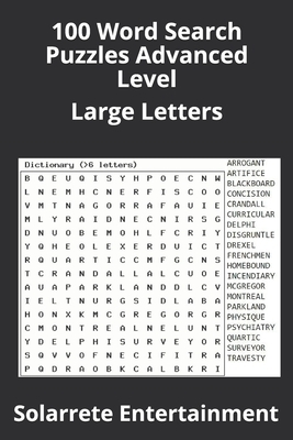 100 Word Search Puzzles Advanced Level: Large Letters by Solarrete ...